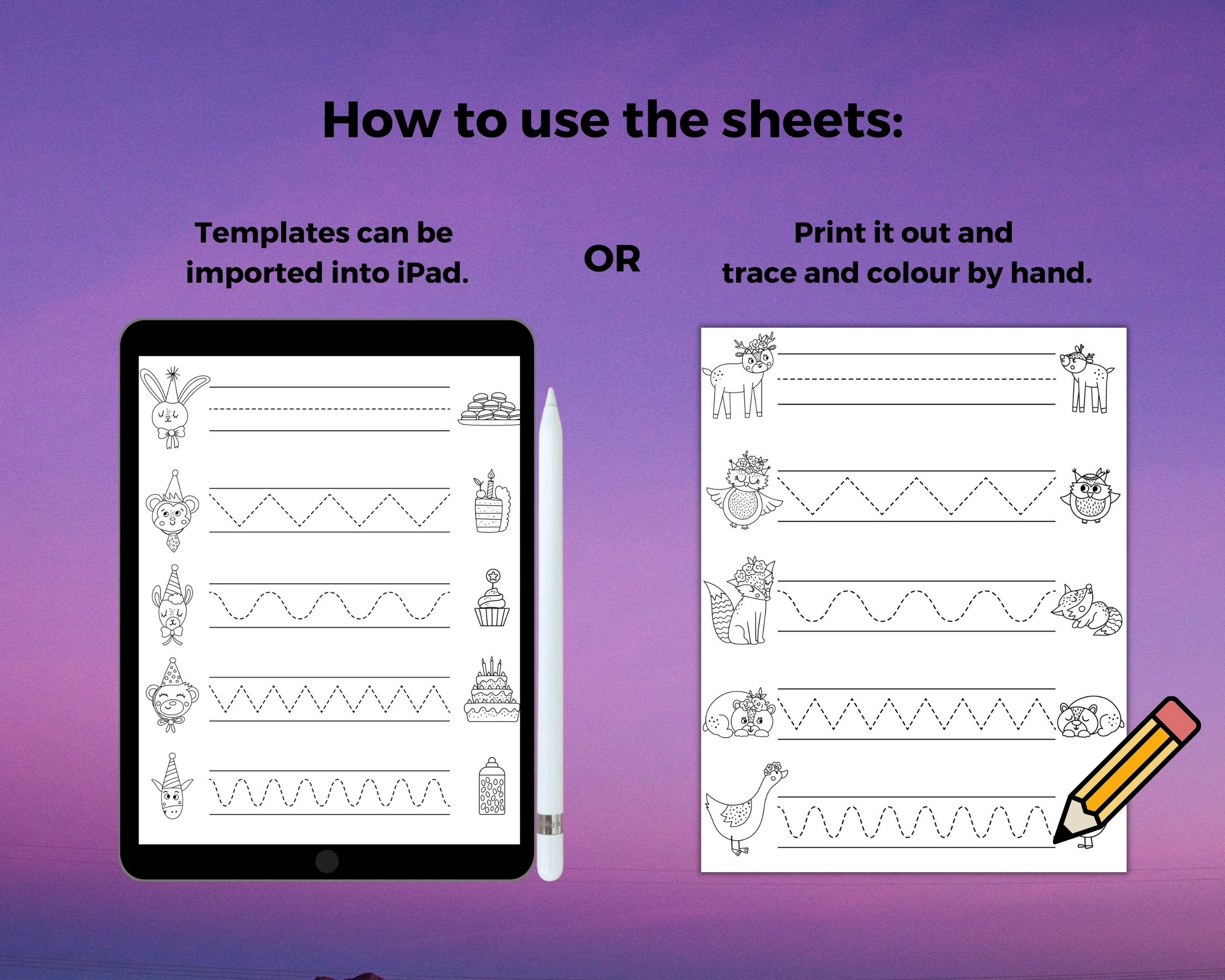 Handwriting Line Tracing Worksheets, Toddler Preschool Handwriting ...