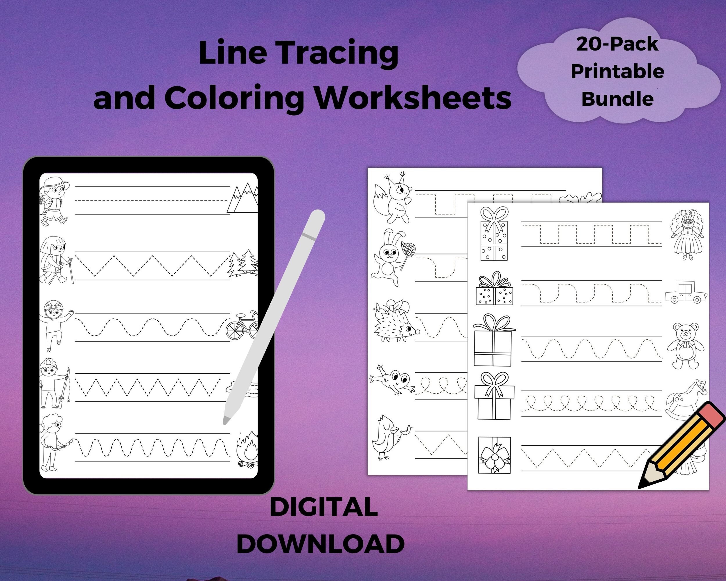 Handwriting Line Tracing Worksheets, Toddler Preschool Handwriting ...