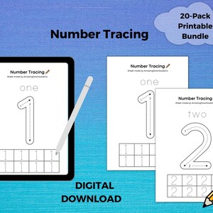Number Tracing Worksheet 1-20, Preschool Printables Number Tracing ...