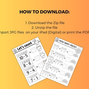 Kindergarten Math Worksheets, Picture Addition, Printable, Digital ...