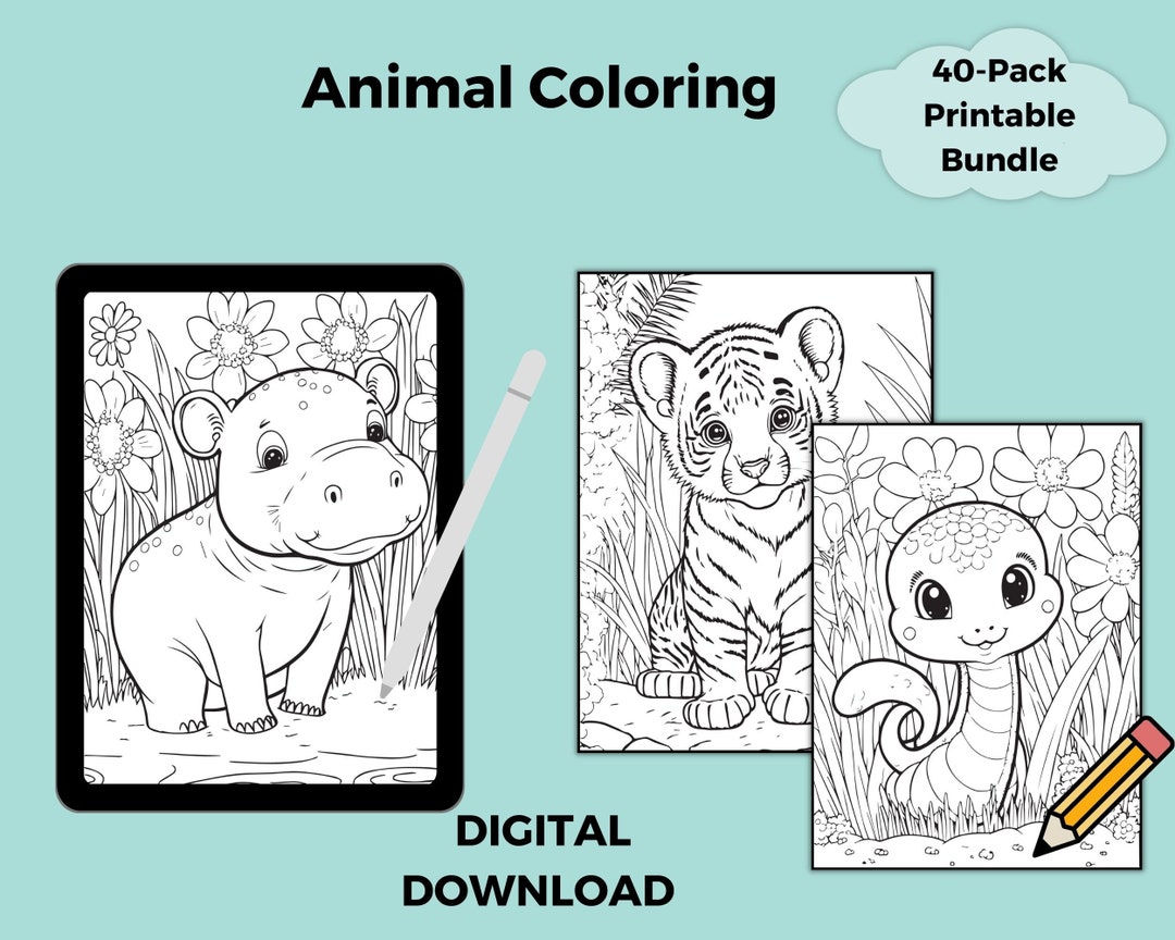 40 Animal Coloring Printable Pages, PDF Download, Coloring Pages for ...