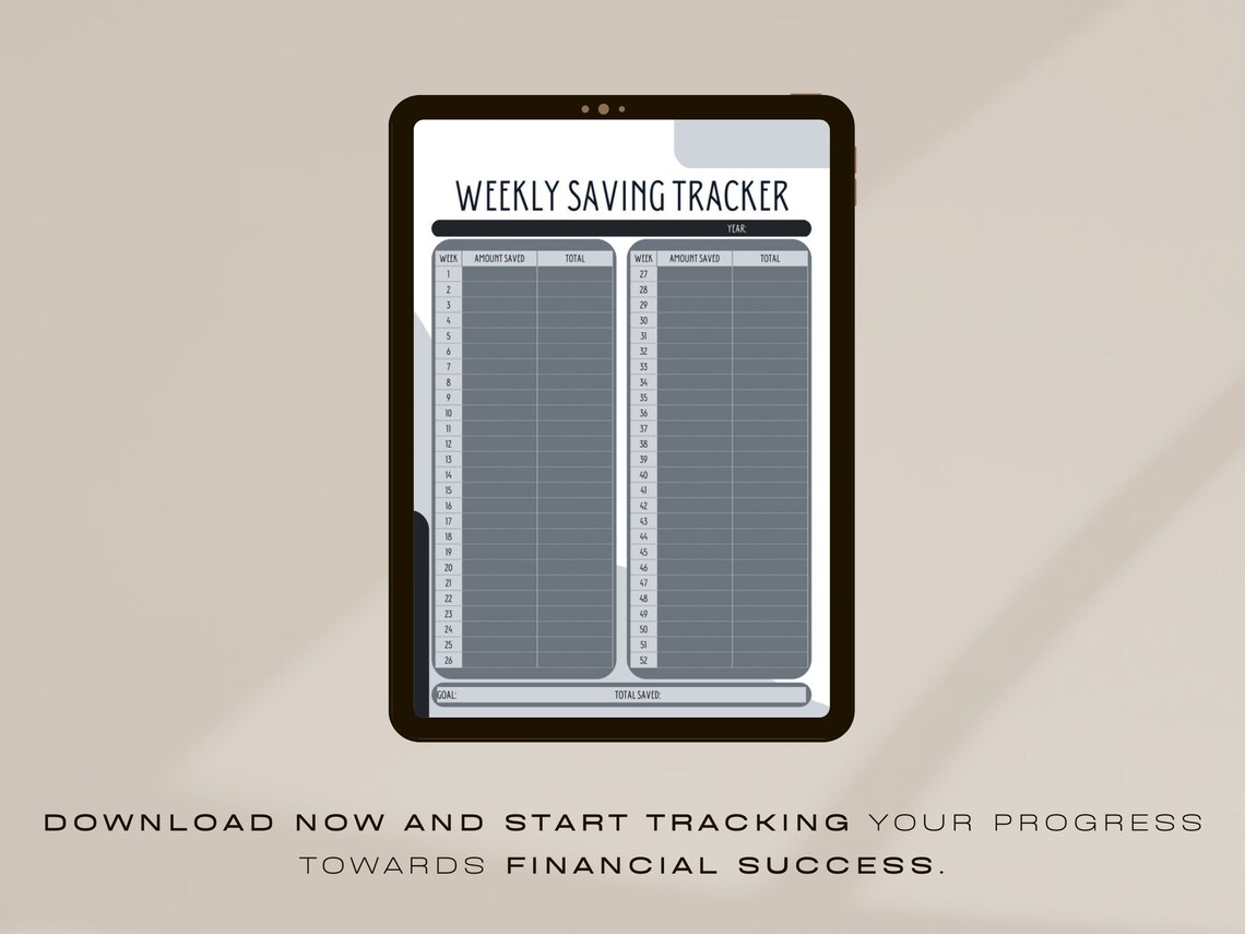 Printable Weekly Savings Planner Track Your Goals, Expenses and ...