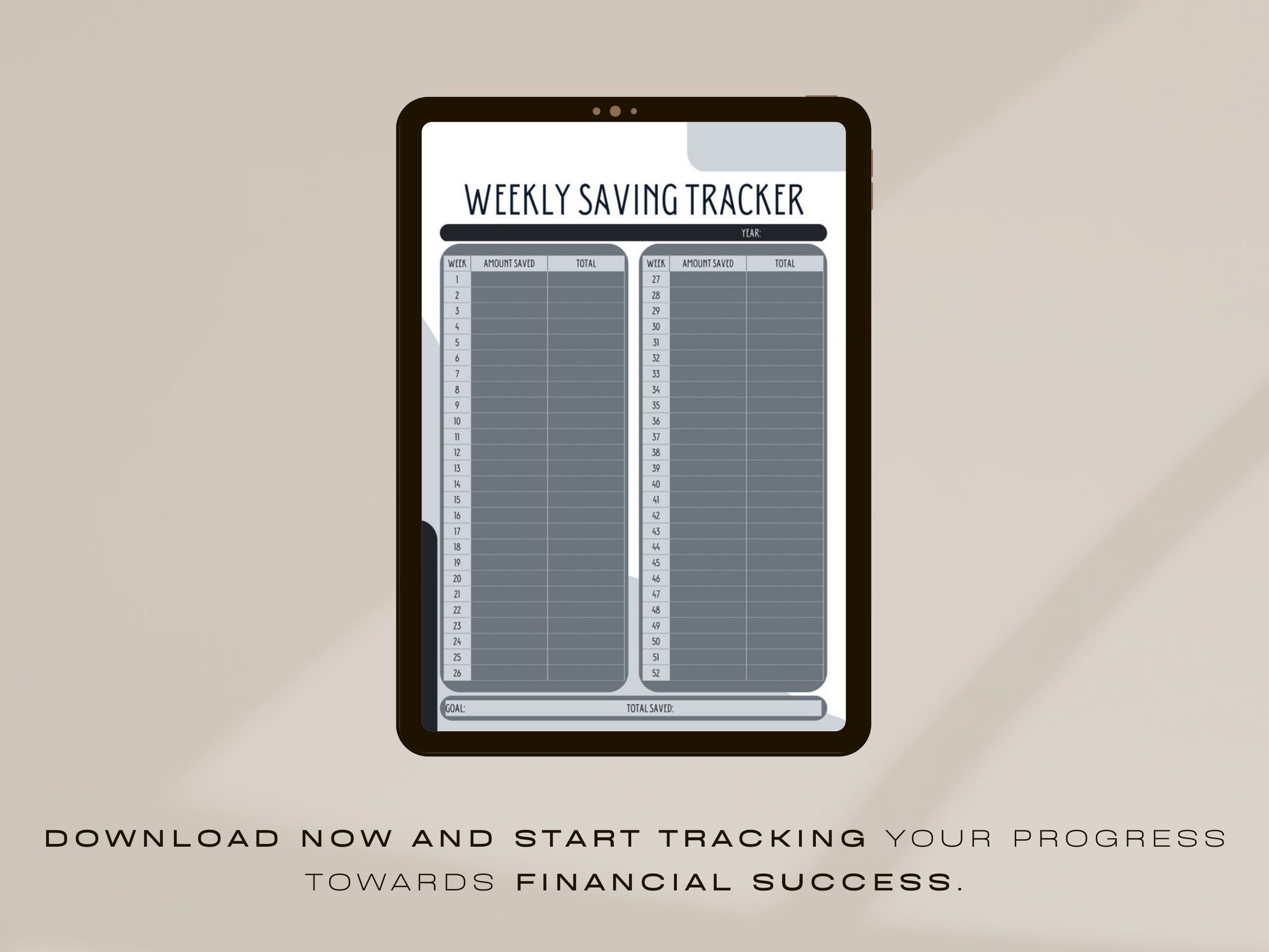 Printable Weekly Savings Planner Track Your Goals, Expenses and ...