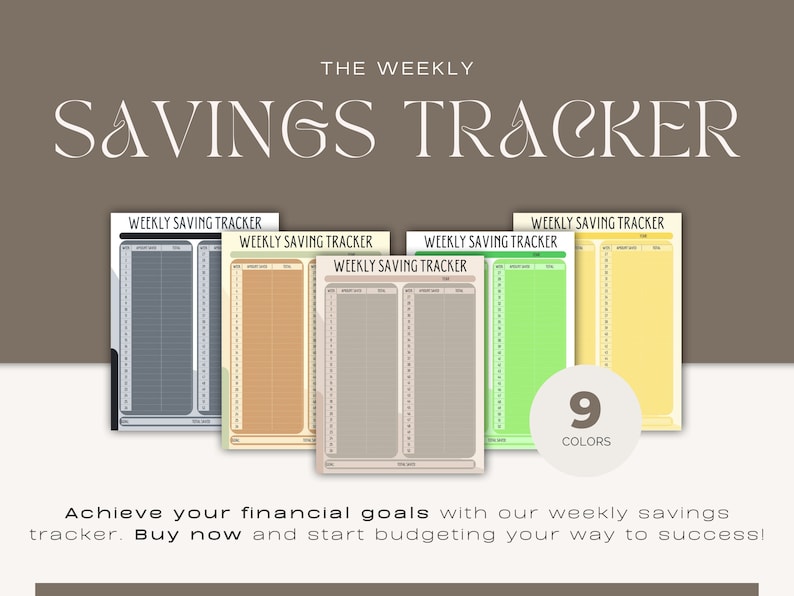 Printable Weekly Savings Planner Track Your Goals, Expenses and ...