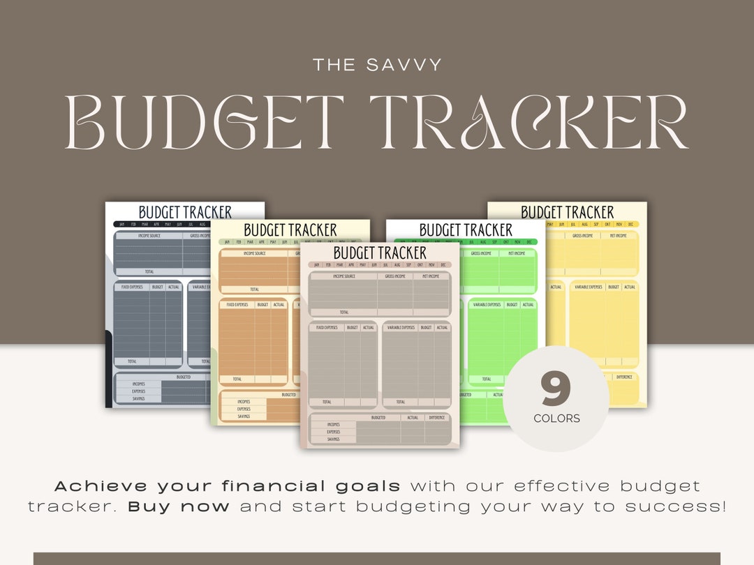 Printable Monthly Budget Tracker | Track Income, Expenses, Savings ...