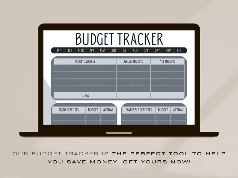 Printable Monthly Budget Tracker | Track Income, Expenses, Savings ...