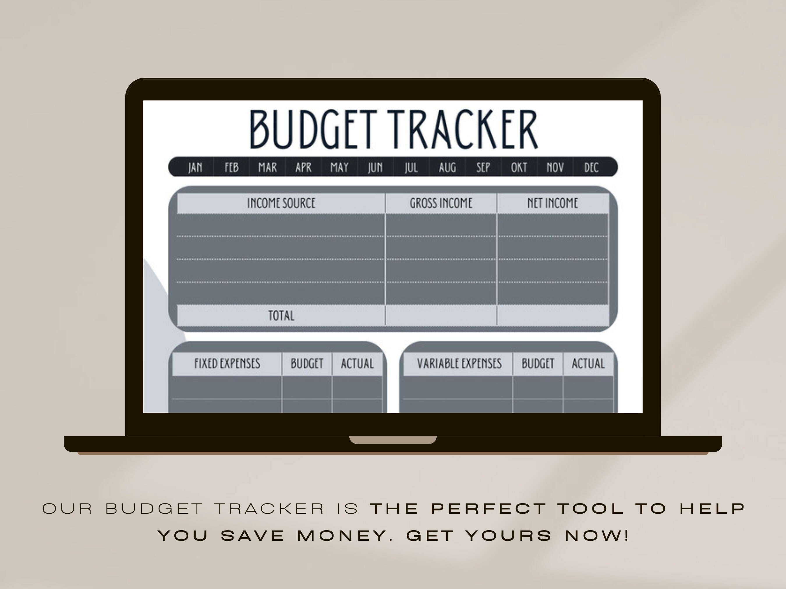Printable Monthly Budget Tracker Track Income, Expenses, Savings PDF ...