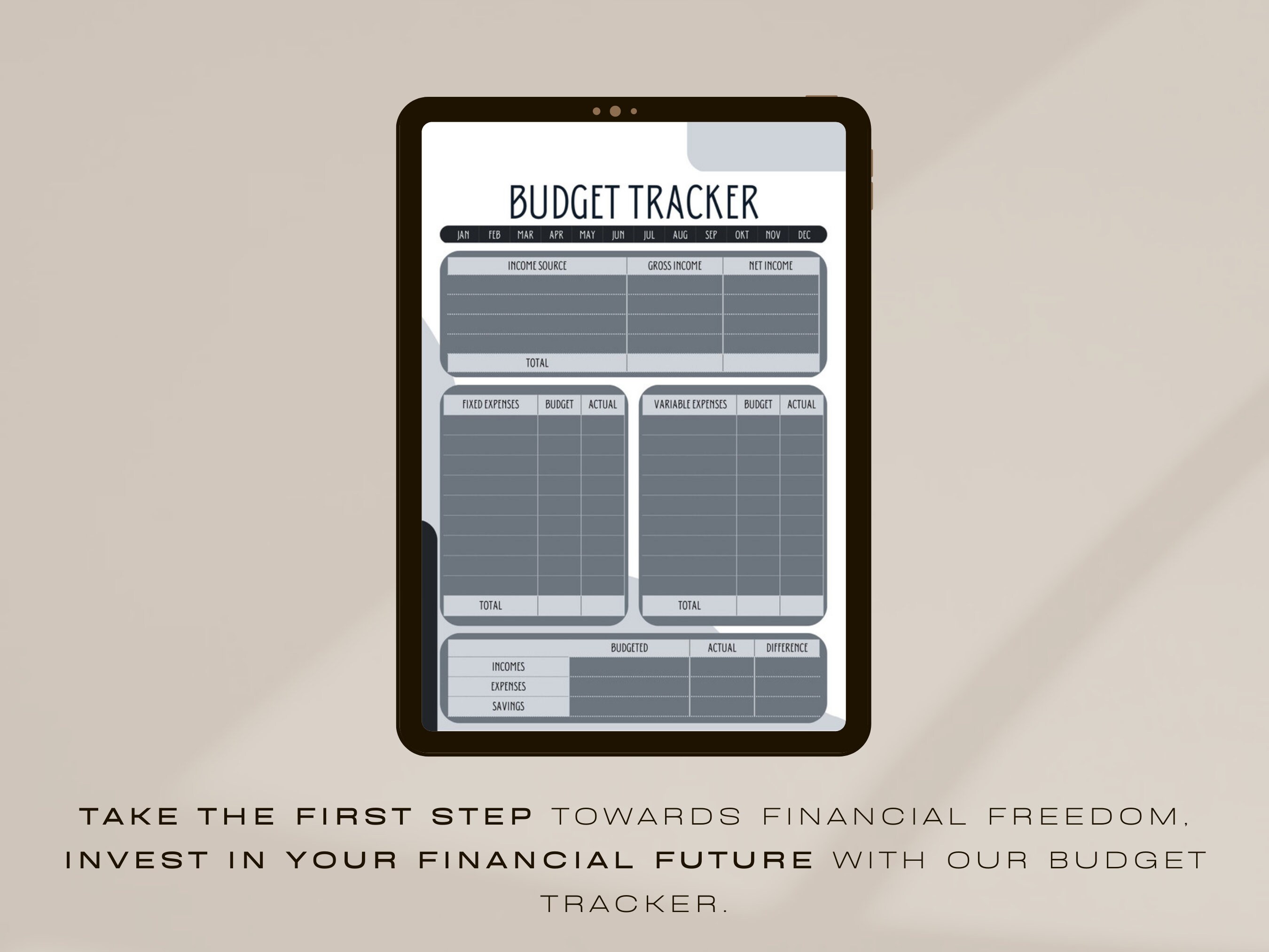Printable Monthly Budget Tracker Track Income, Expenses, Savings PDF ...