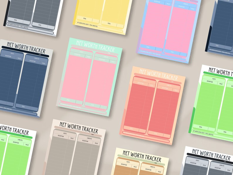 Printable Net Worth Tracker Pack Financial Planner, PDF Calculator ...