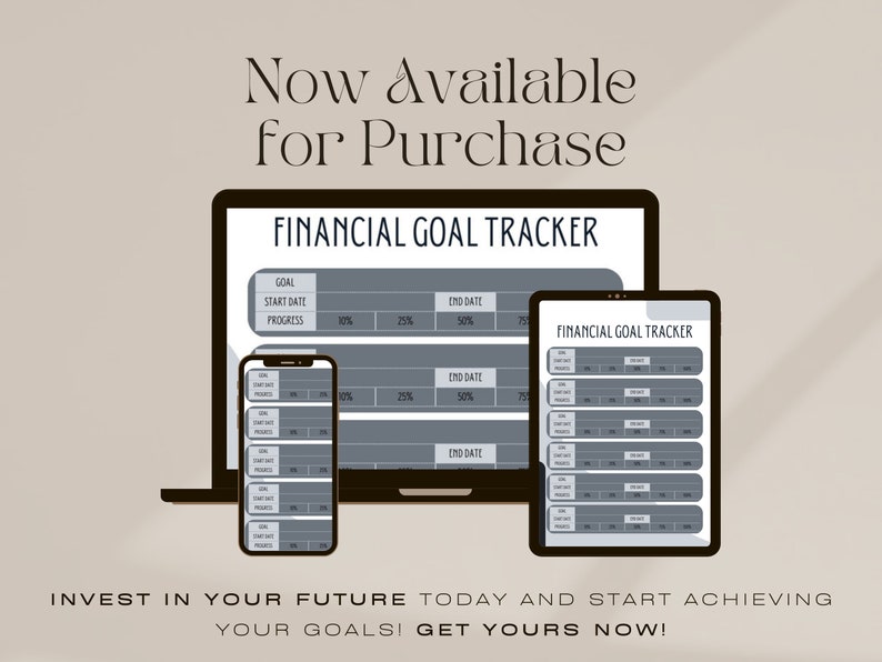Digital Financial Goal Tracker Printable Planner for - Etsy