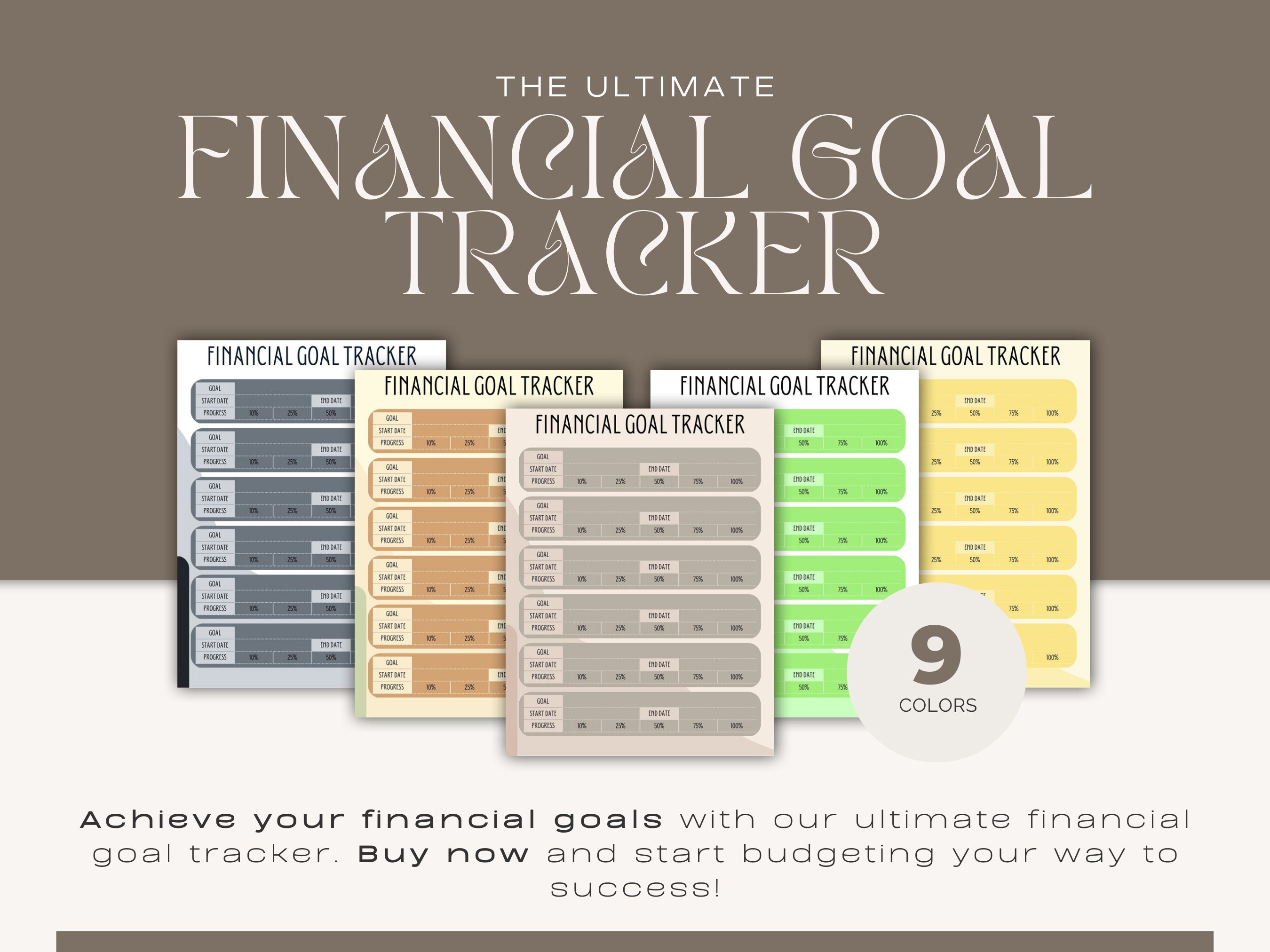 Digital Financial Goal Tracker Printable Planner for Personal Finance ...