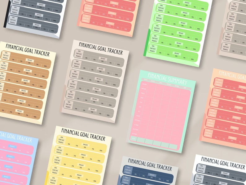 Digital Financial Goal Tracker Printable Planner for - Etsy