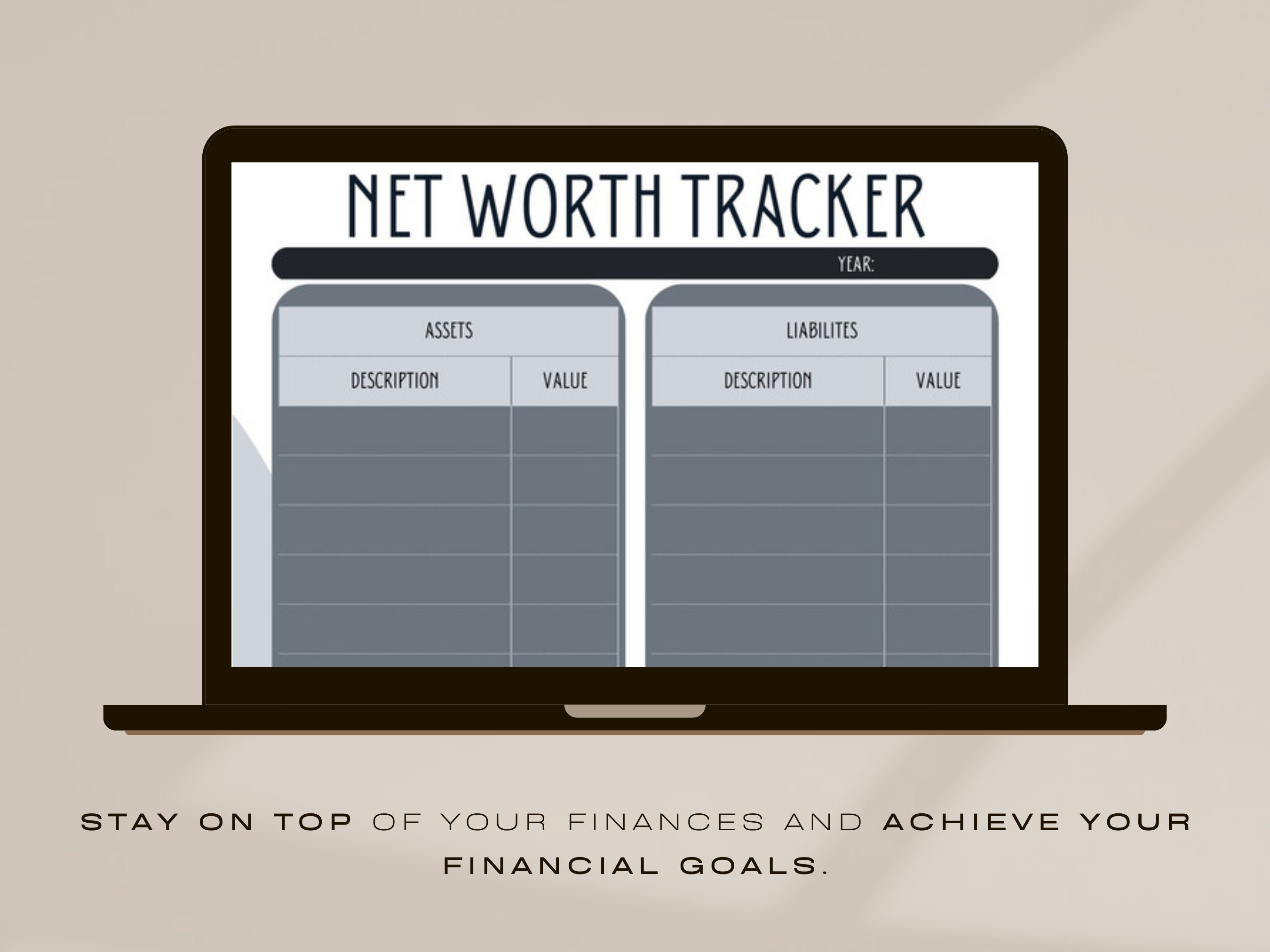 Printable Net Worth Tracker Pack Financial Planner, PDF Calculator ...