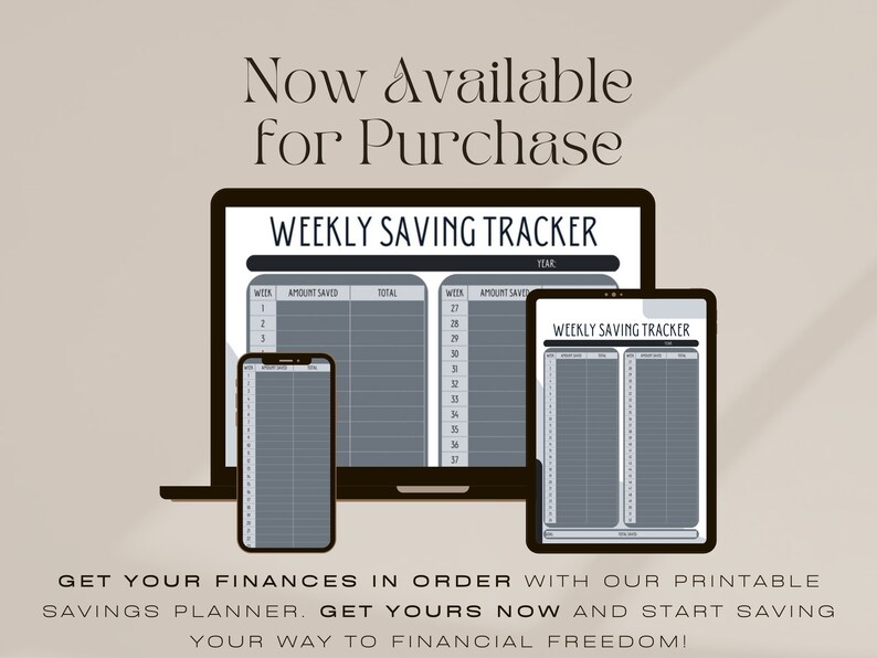 Printable Weekly Savings Planner Track Your Goals, Expenses and ...