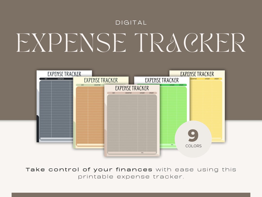 Printable Expense Tracker Colorful Template for Goognotes, Notability ...