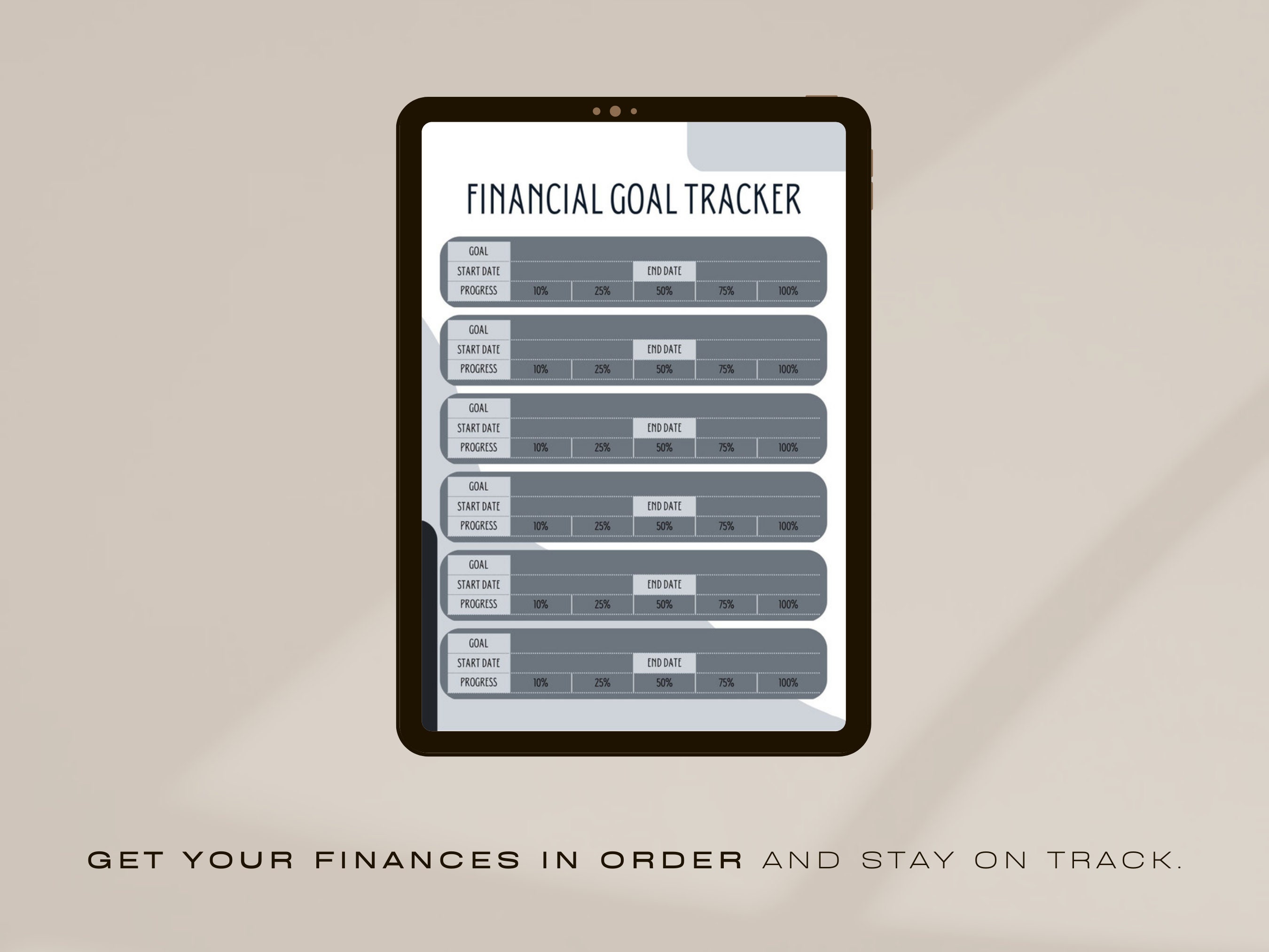 Digital Financial Goal Tracker Printable Planner for Personal Finance ...
