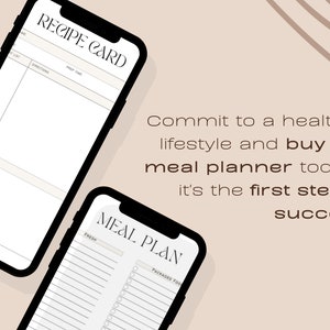 Digital Meal Planner Recipe Template Multiple Colors - Etsy