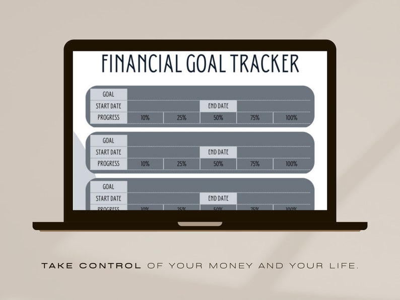 Digital Financial Goal Tracker Printable Planner for - Etsy