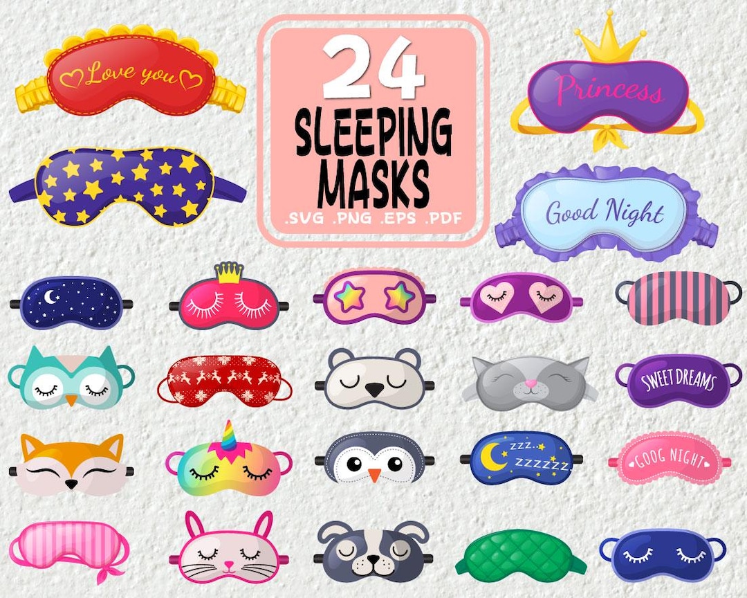 Sleeping Mask SVG Bundle, Sleep Mask Svg, Eye Mask Png, Sleeping Mask ...