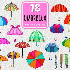 Umbrella SVG Bundle, Umbrella Vector Images Clipart, File for ...