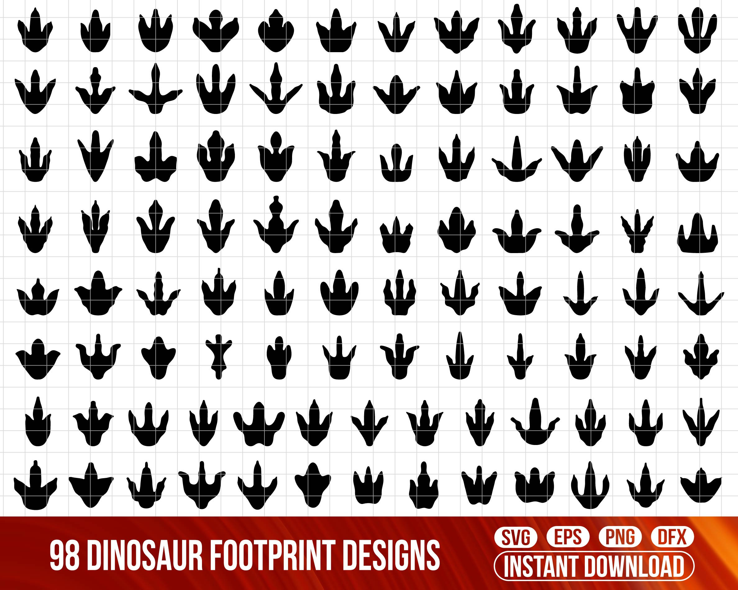 Dinosaur Footprint Svg,dino Footprints Svg,dinosaur Tracks Svg,dino ...