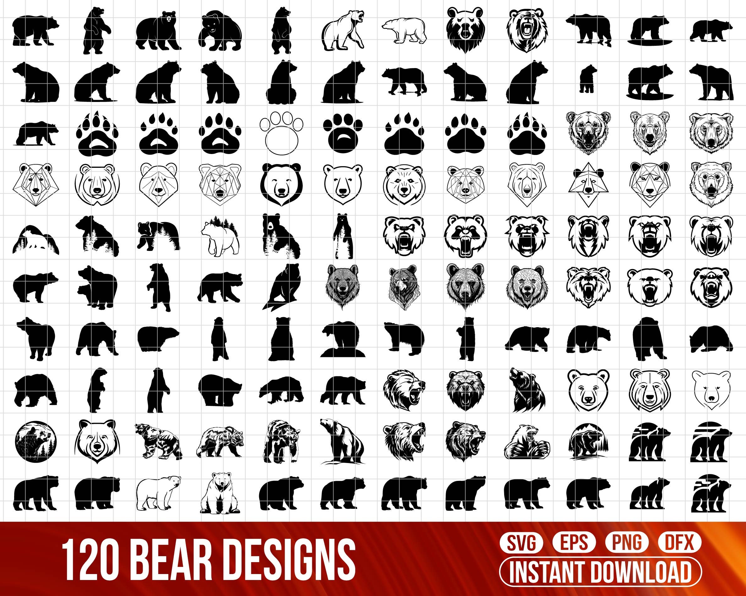 120 Bear Svg Bundle, Mama Bear SVG Bundle, Bear PNG Bundle, Family Bear ...