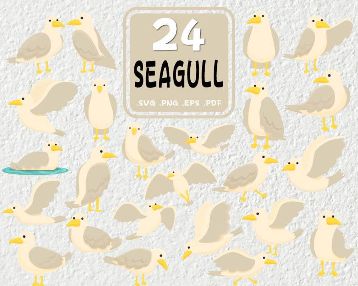 Seagull Svg Bundle, SVG Files for Cricut, Bird Clipart, Bird Svg ...