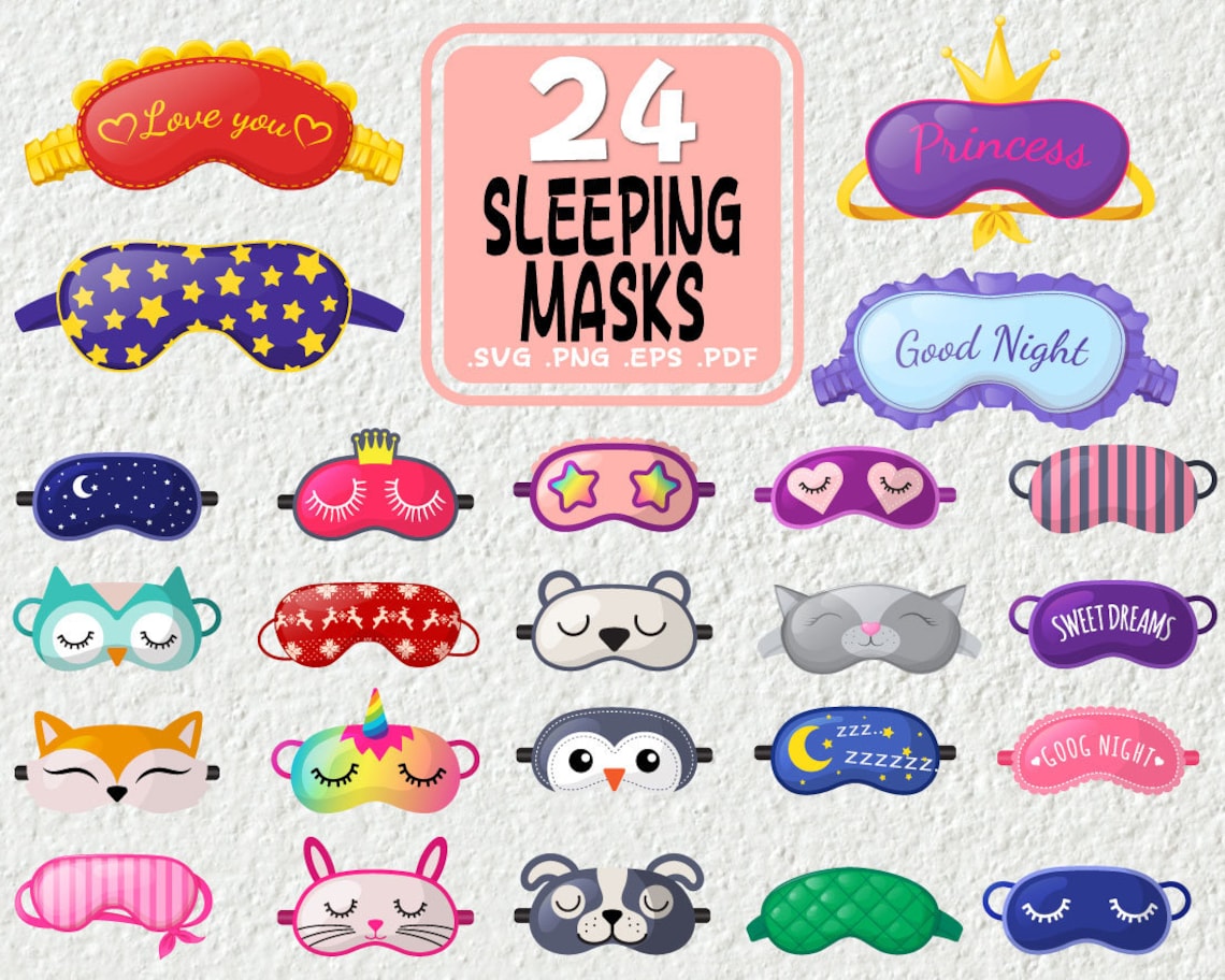 Sleeping Mask SVG Bundle, Sleep Mask Svg, Eye Mask Png, Sleeping Mask ...