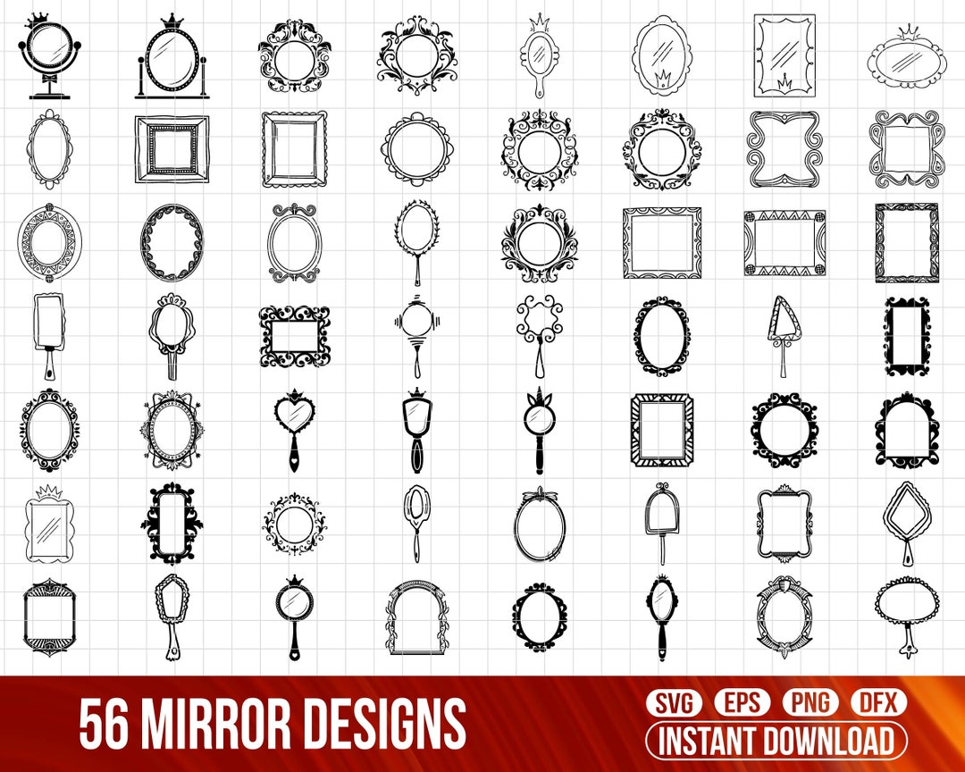Mirror SVG Bundle, Mirror Svg, Mirror Clipart, Frame SVG Cut Files for ...