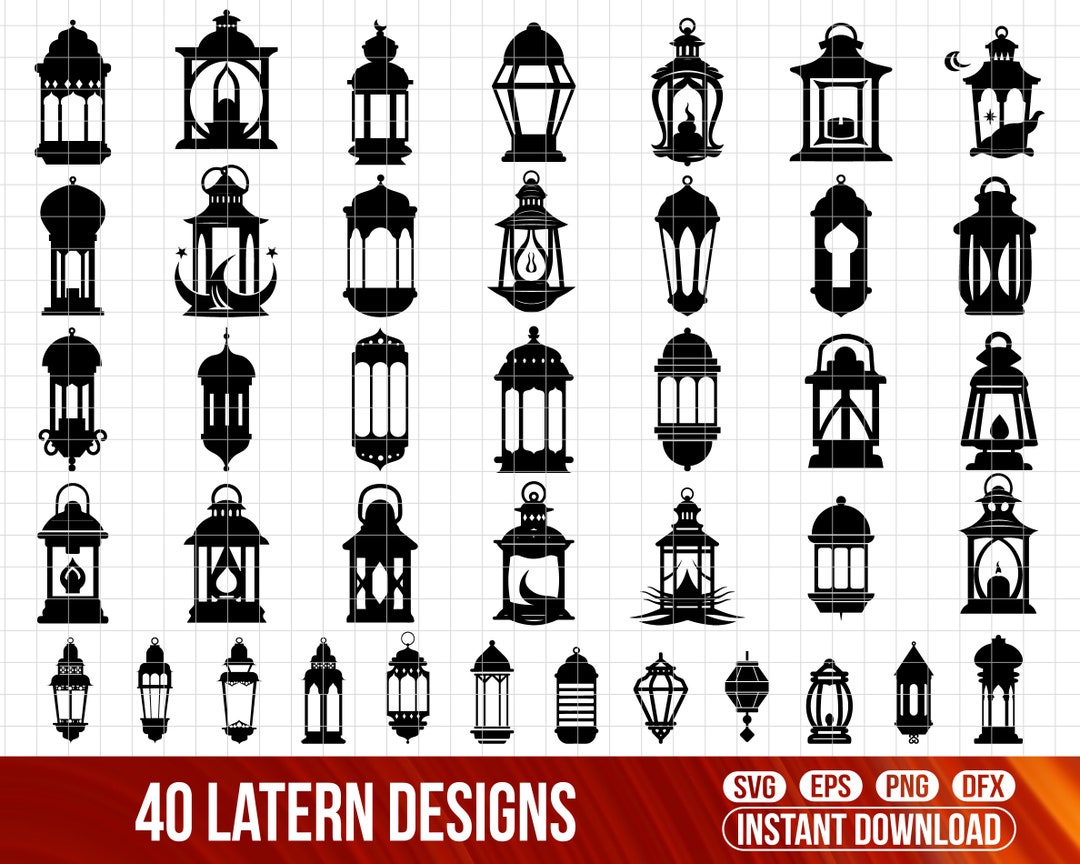 Lantern Svg Bundle, Lantern Silhouette, Lantern Clipart, Lantern Png ...