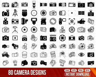 Camera SVG Bundle, Camera PNG Bundle, Camera Clipart, Camera SVG Cut ...