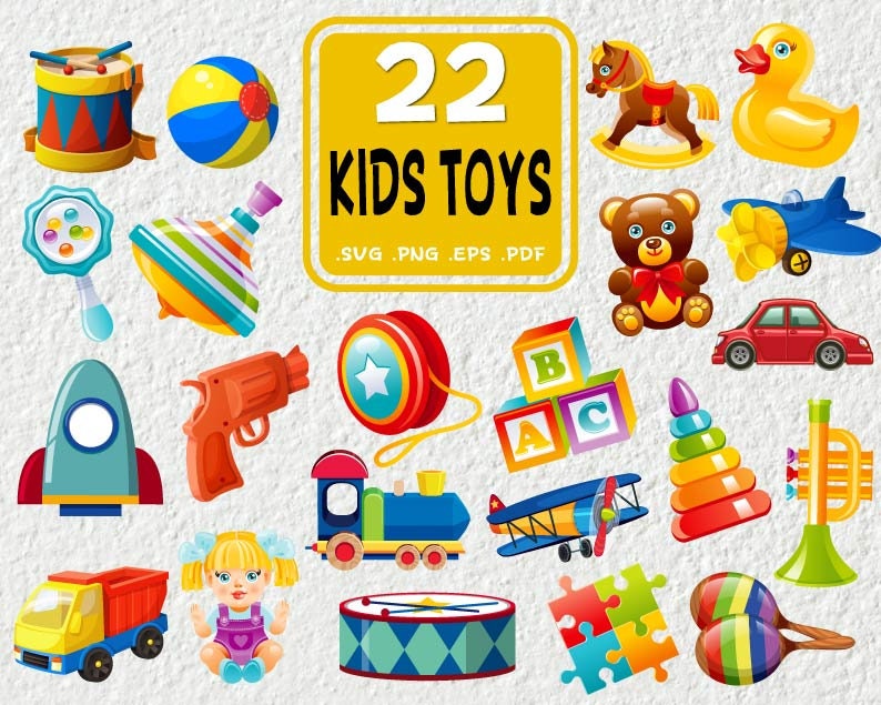 Kids Toys SVG Child Toys PNG Toys Graphics Teddy Bear - Etsy
