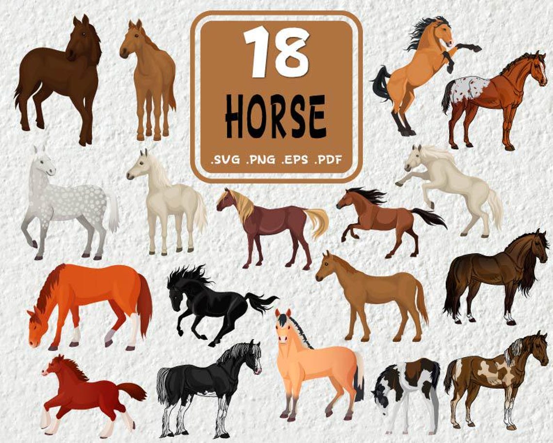 Pferd SVG-Bundle, Cartoon Pferd svg, Pferd PNG, Pferd Vektor, Tiere svg ...