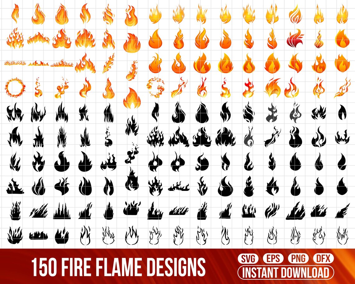 Fire SVG Bundle, Fire Flame Svg, Fire Clipart, Fire Svg Files, Burn Svg ...