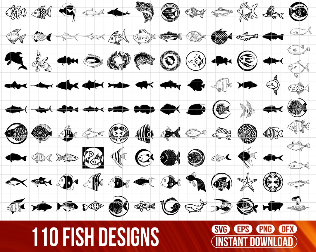 110 Fish SVG Bundle, Fish SVG, Fish Vector, Tropical Fish Svg, Fish ...