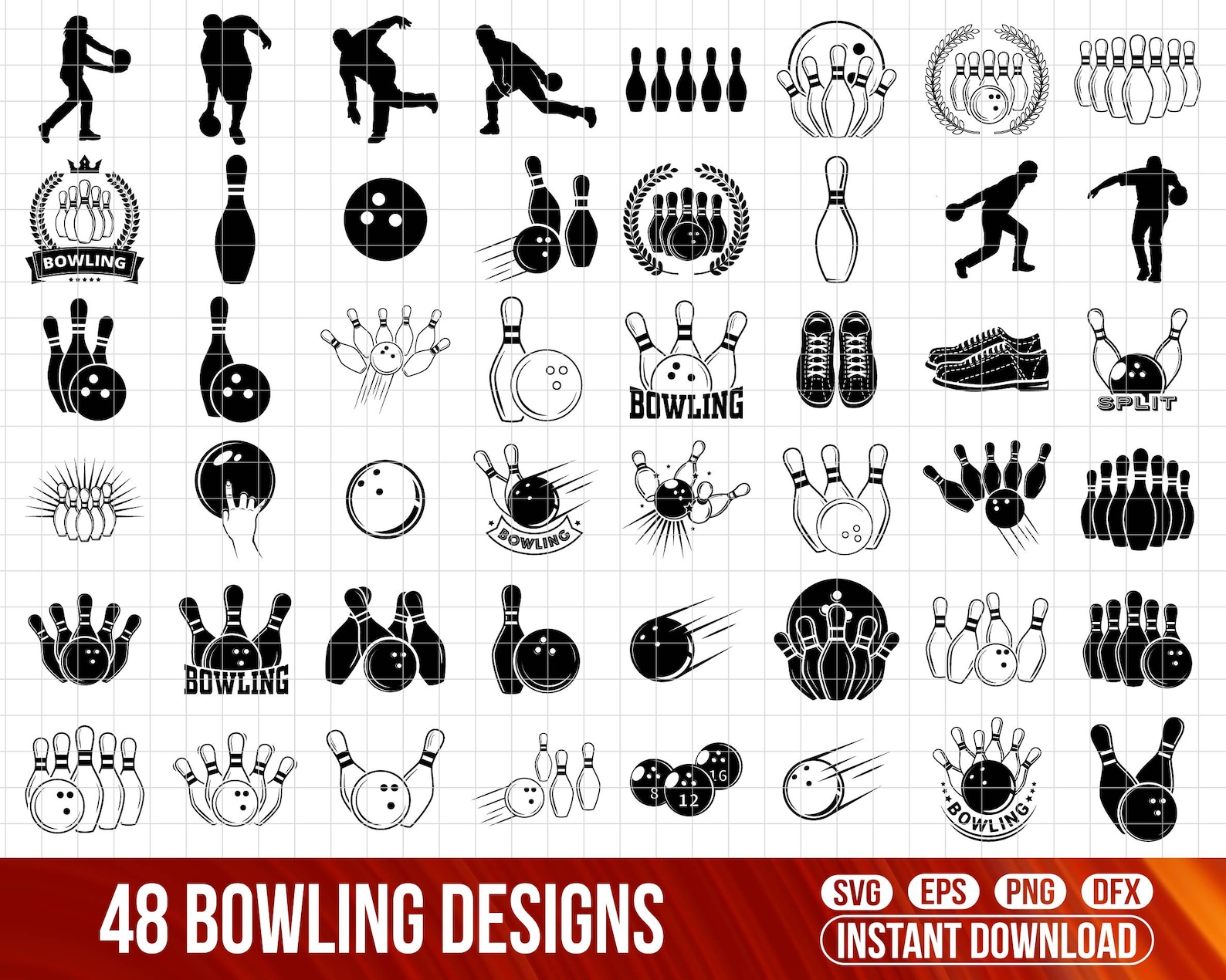 Bowling SVG Bundle, Bowling Svg, Bowling Clipart, Bowling SVG Cut Files ...