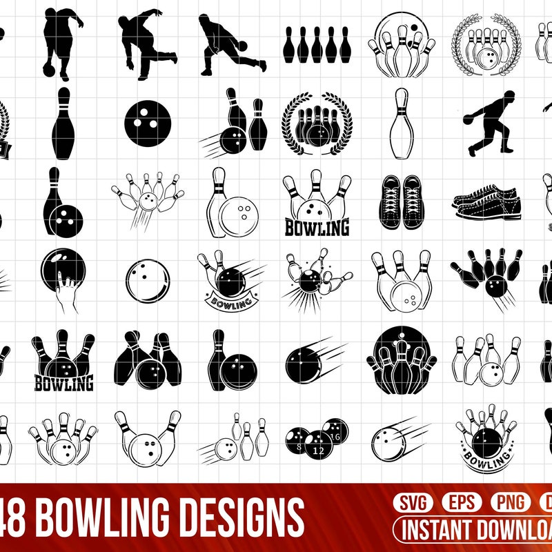Bowling Svg - Etsy