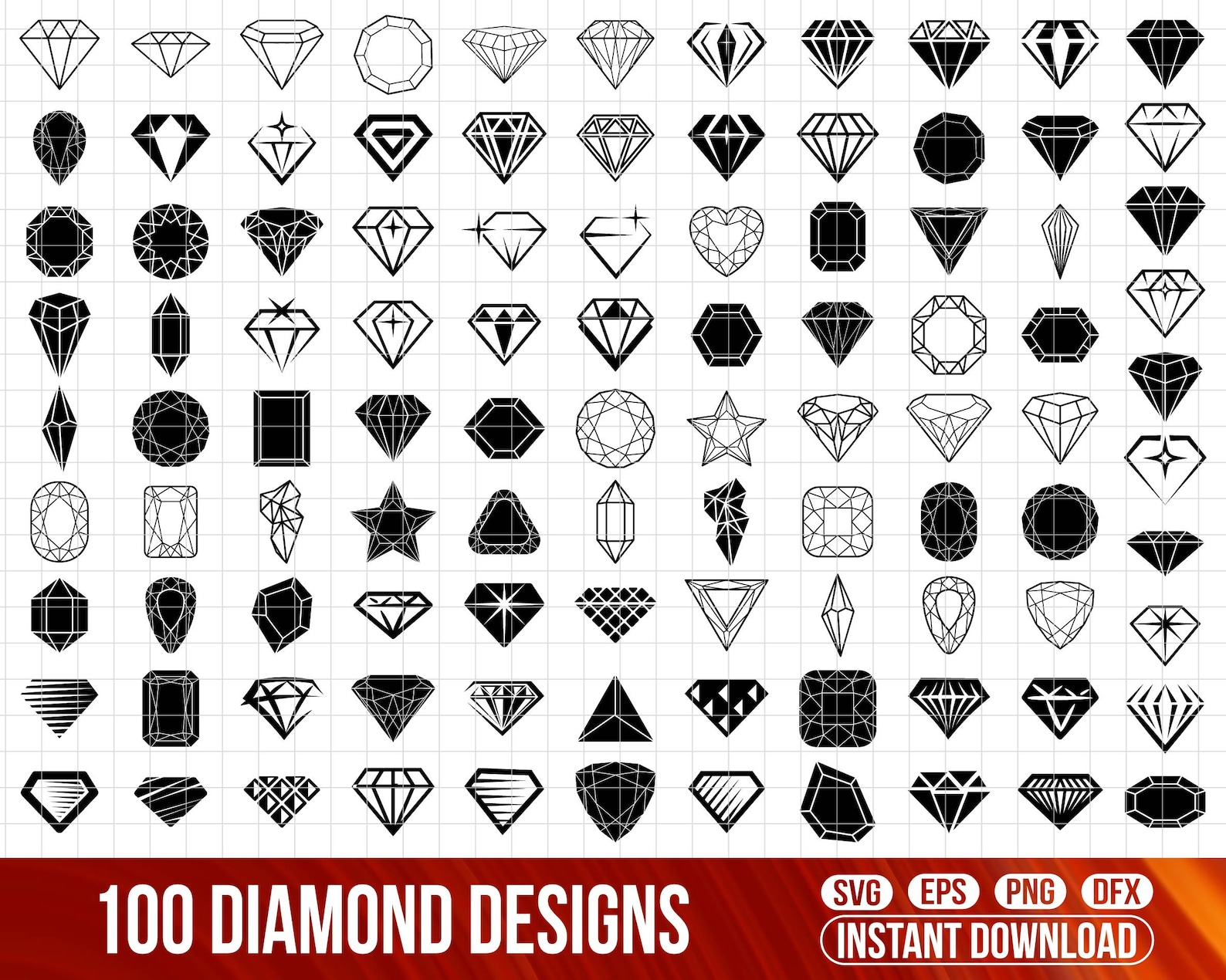 Diamond SVG Bundle, Diamond Svg, Diamond Clipart, Diamond SVG Cut Files ...