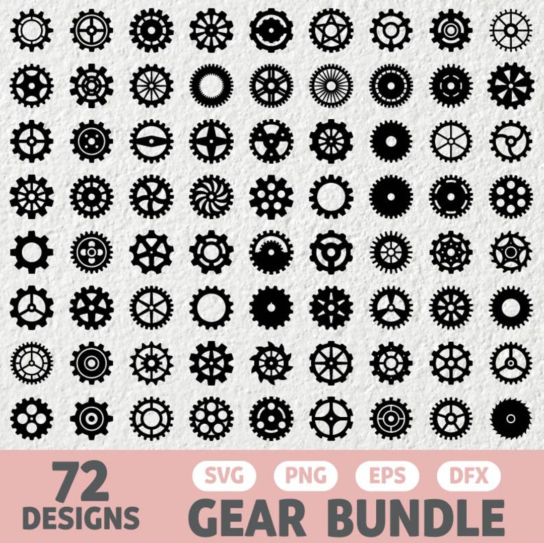 72 Gears SVG Bundle, Gears PNG Bundle, Gears Clipart, Gears SVG Cut ...