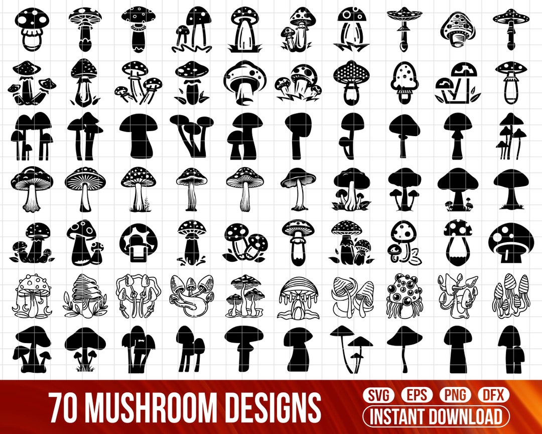 MUSHROOM SVG BUNDLE, Mushroom Svg, Mushroom Clipart, Mushroom Cut Files ...