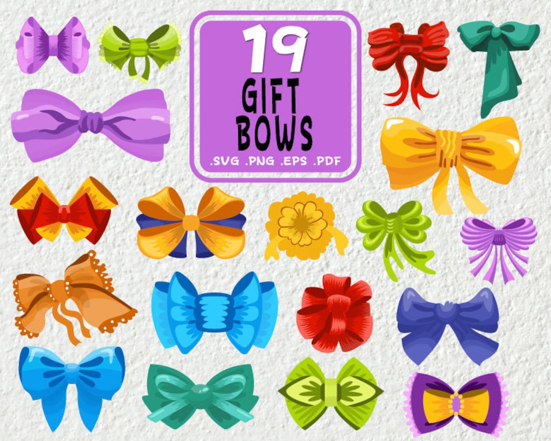 Gift Bow Svg Gift Bow Svg Bundle Bows Clipart Ribbon - Etsy