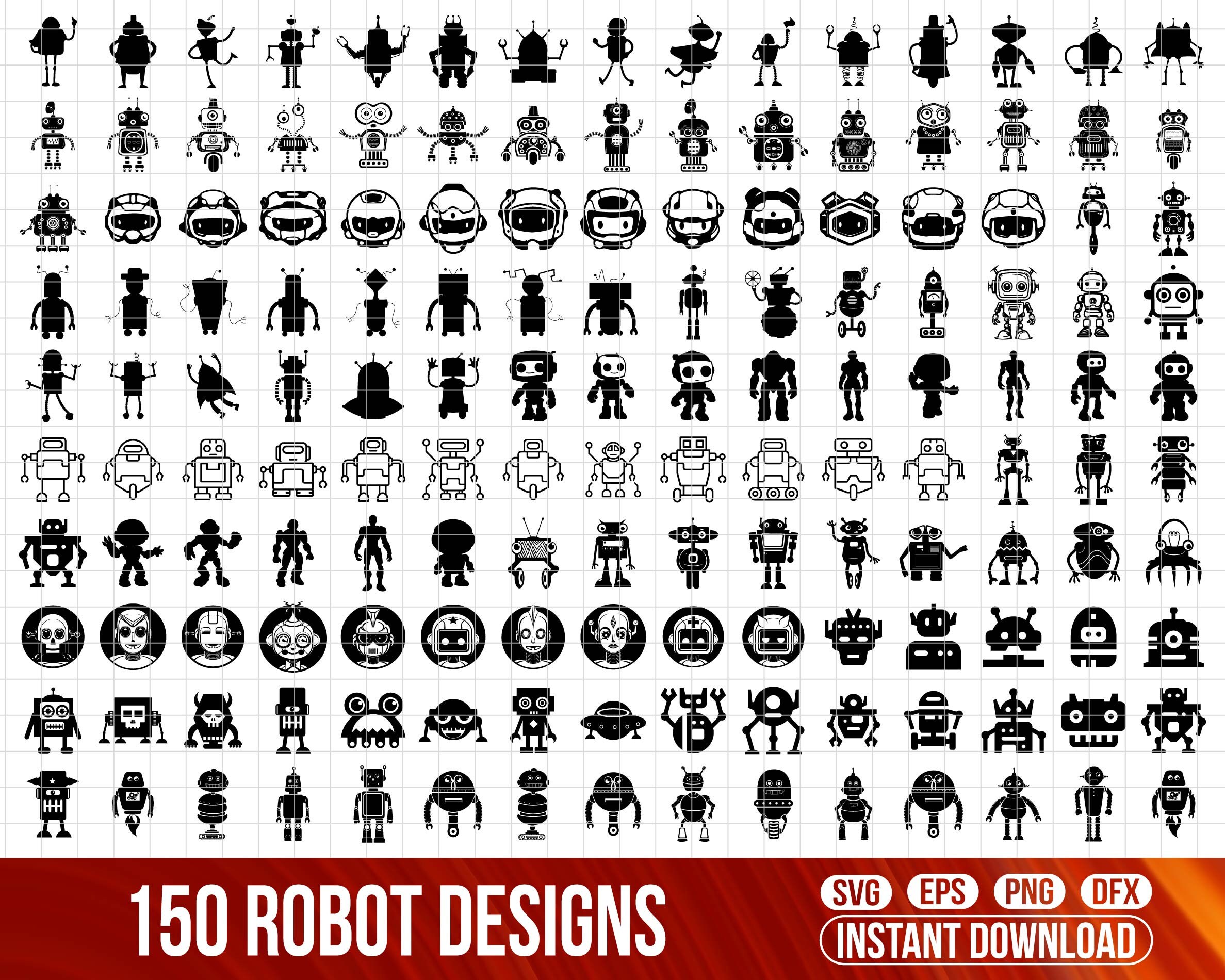 Robot Svg Cute Robot Svg Robot Png Robot Clipart Robot Svg Cut Files For Cricut Robot