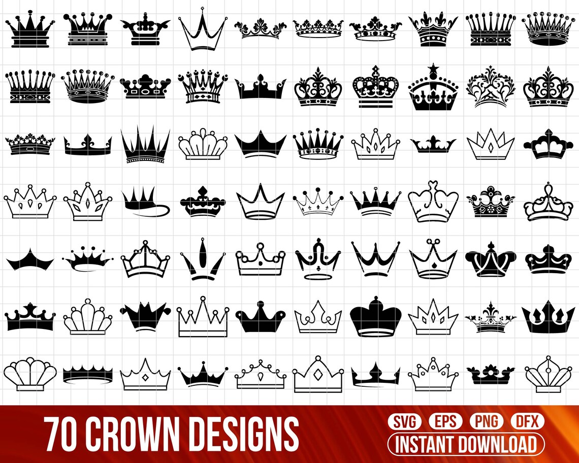 Crown SVG Bundle, Crown Svg, Crown Clipart, Crown SVG Silhouette Cut ...