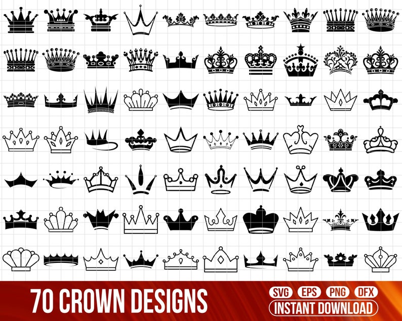 Crown SVG Bundle, Crown Svg, Crown Clipart, Crown SVG Silhouette Cut ...