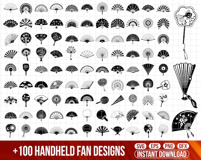 Folding Hand Fan Svg, Flower Hand Fan Svg, Fan Clipart, Oriental Fan ...