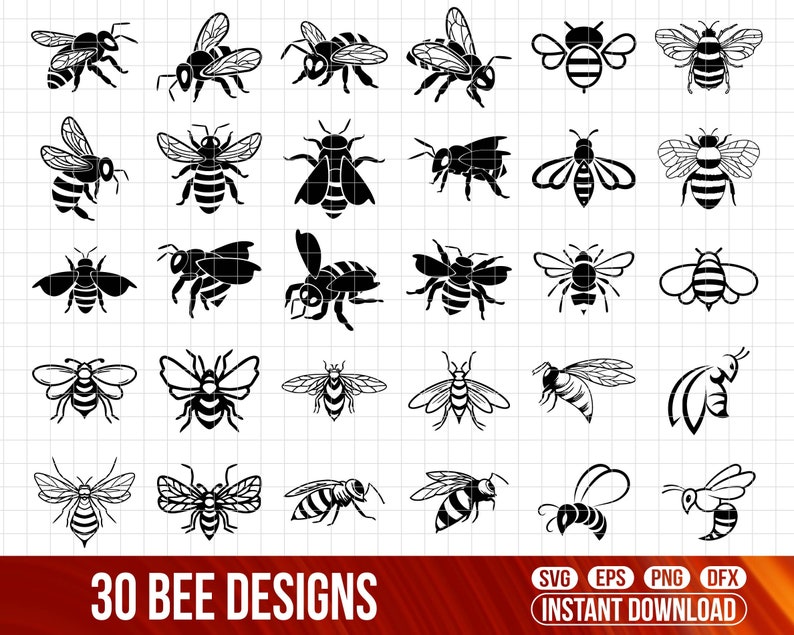BEE SVG Bundle, Bees Svg, Bees Bundle Svg, Bee Clipart, Bees Cut Files ...