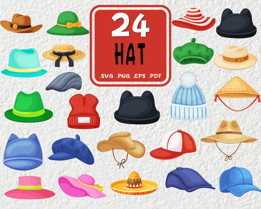 Hat SVG Bundle, 24 Designs (digital Download) - Etsy