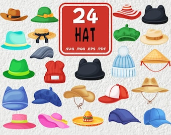 Hat SVG, Hats Bundle PNG, Prop Hats, Men's Hats SVG, Gentlemen's Hat ...