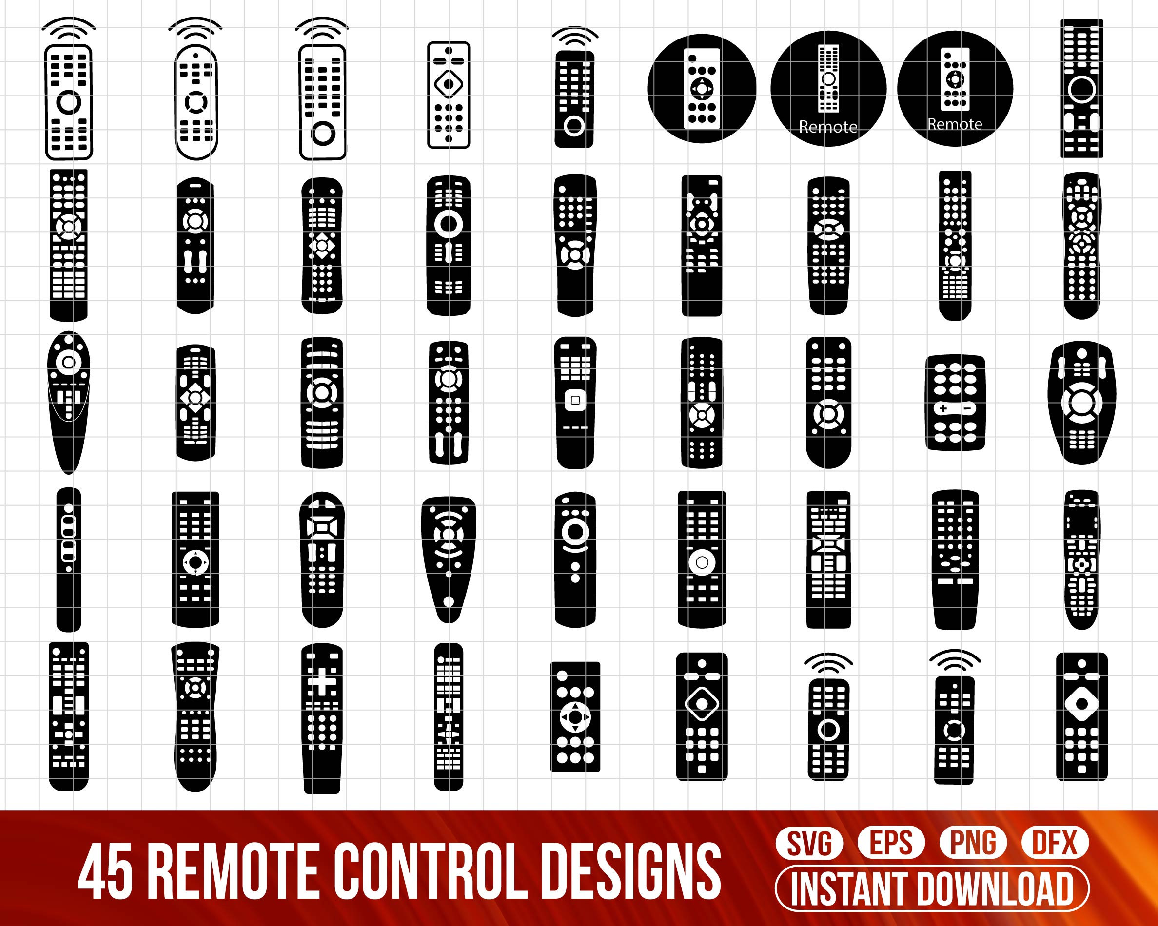 Remote Control Svg Bundle, Remote Control Silhouette, Remote Svg, Tv ...