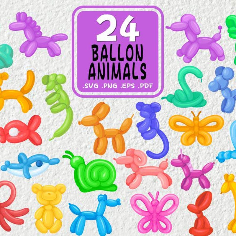 Balloon Animals Printable - Etsy